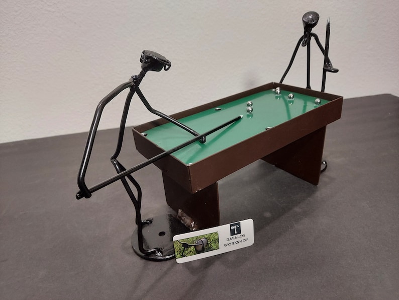 Metal Figures Playing Billiards / Pool - Etsy