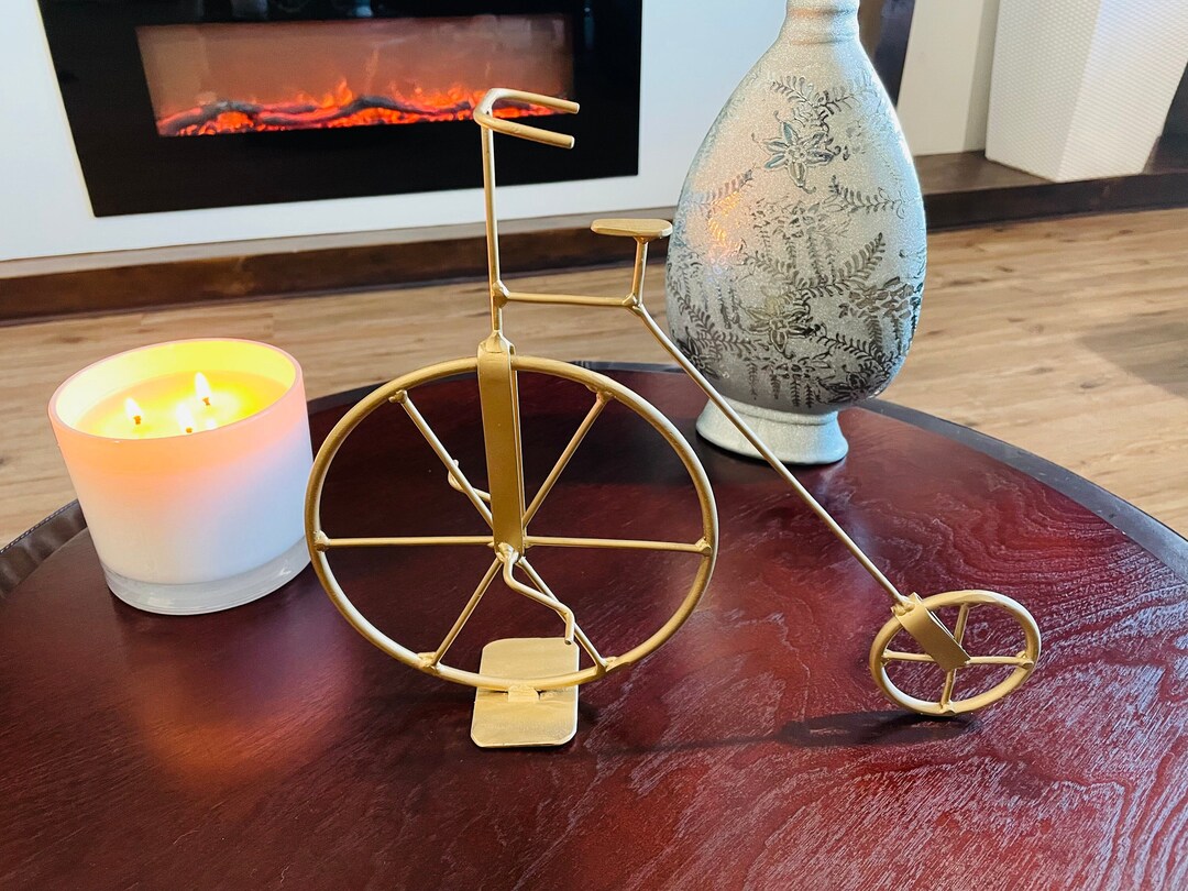 Metal Gold Colored old-timey Bicycle - Etsy
