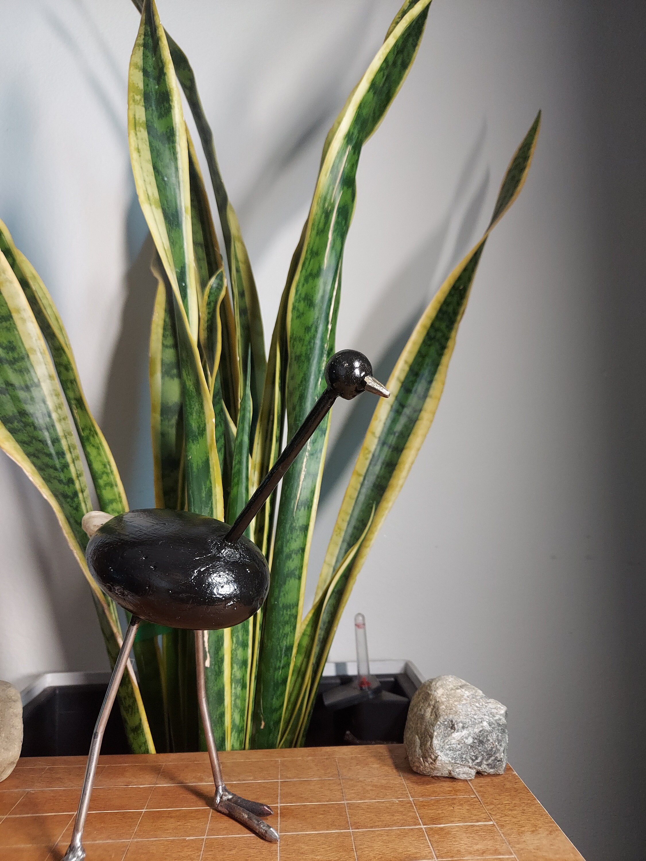 Metal and Stone Ostrich Figure Sculpture, Handcrafted - Etsy