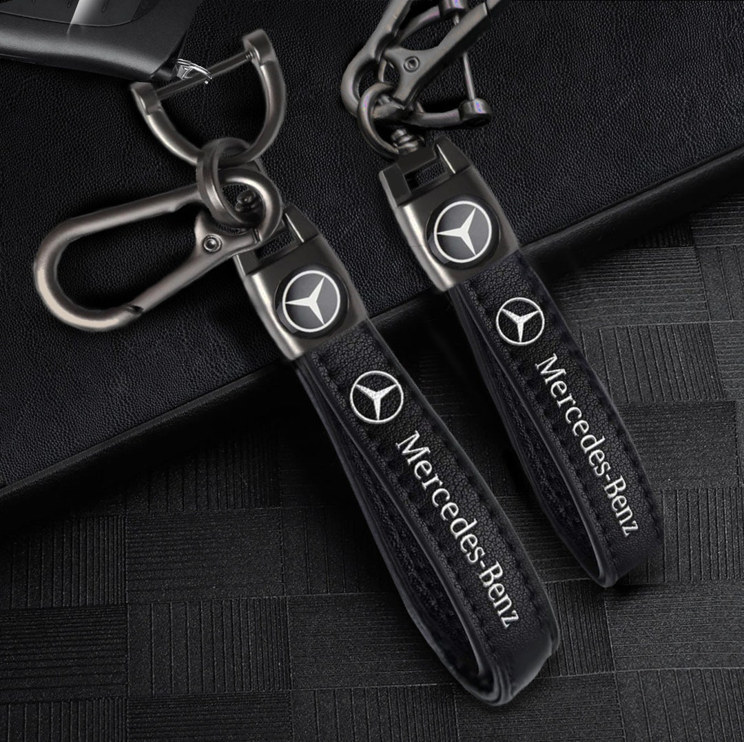 Mercedes Benz Luxury Leather Keychain Keyring Mercedes Benz Logo Great ...