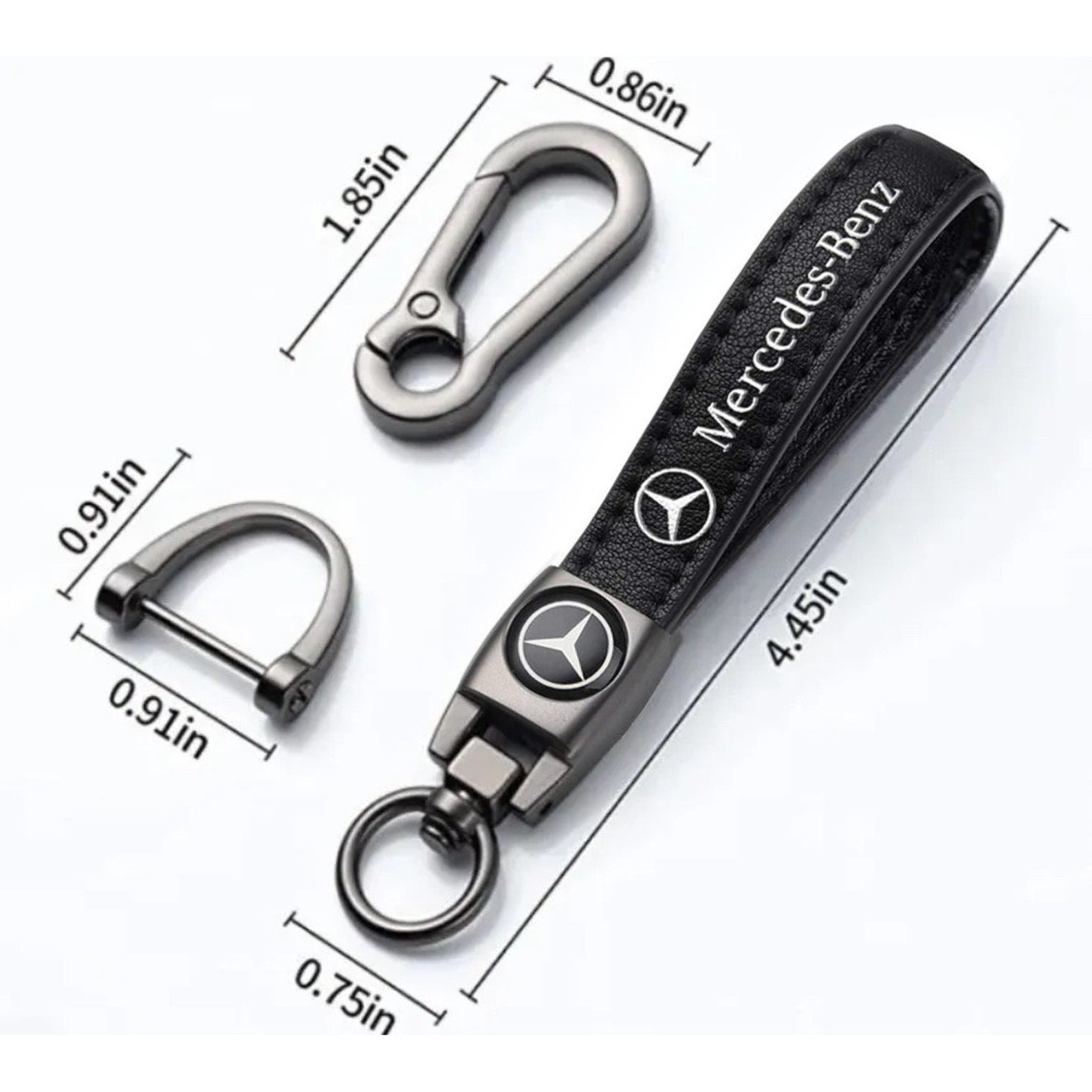 Mercedes Benz Luxury Leather Keychain Keyring Mercedes Benz Logo Great ...