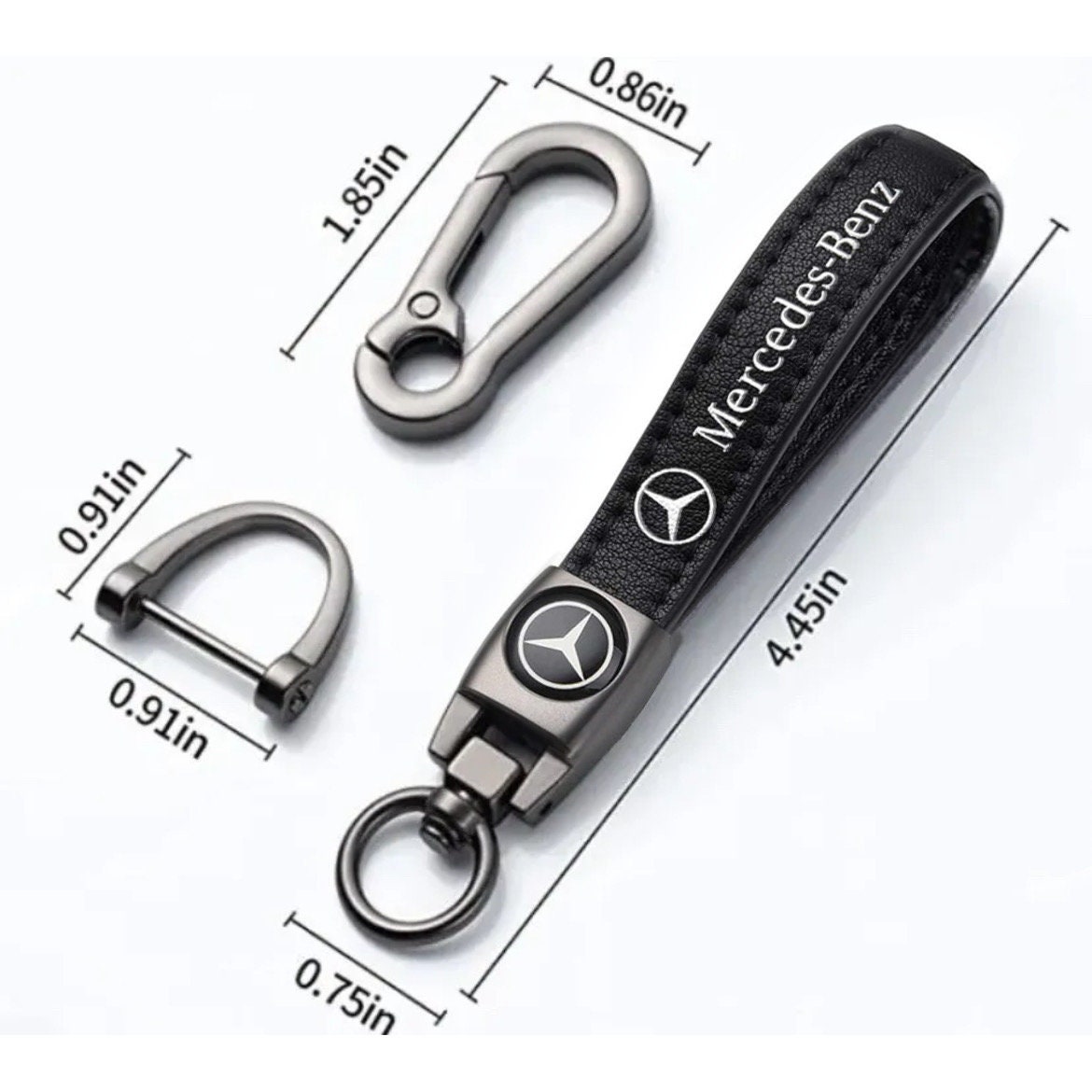Mercedes Benz Luxury Leather Keychain Keyring Mercedes Benz Logo Great ...