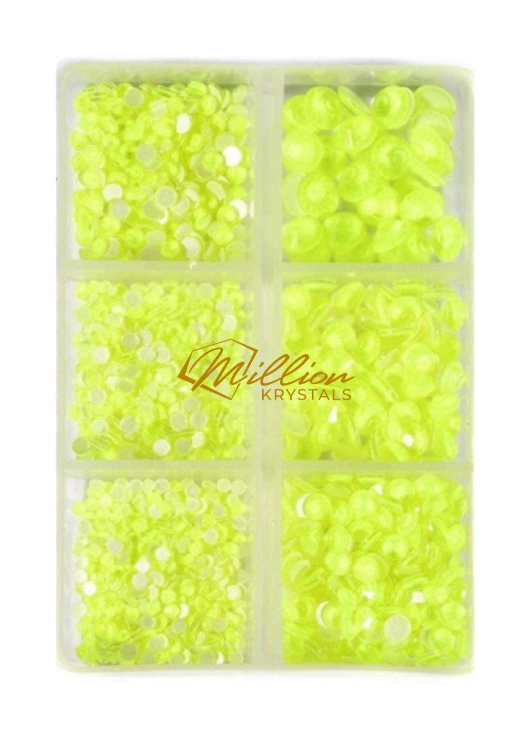 Citrine Neon Flatback Glass Rhinestones Non Hotfix Multi-sized SS06 ...