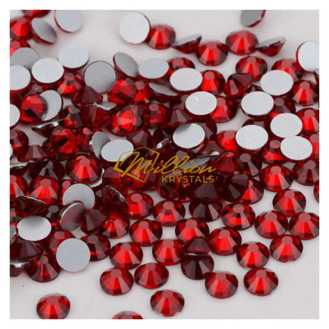 Dark Red Siam Flatback Non Hotfix Glass Rhinestones 1440 Pcs-10 Gross ...