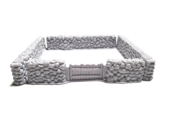 Miniature Stone Walls and Gate Terrain 8pc Wargame Scatter | Etsy