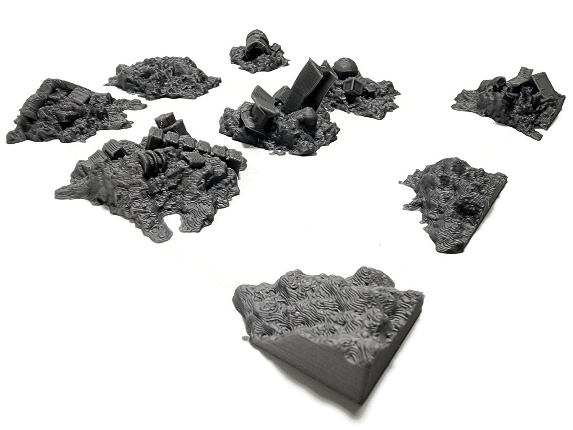 Miniature Sci-fi/apocalyptic Rubble Piles (9pc) Rocks Trash (28mm ...