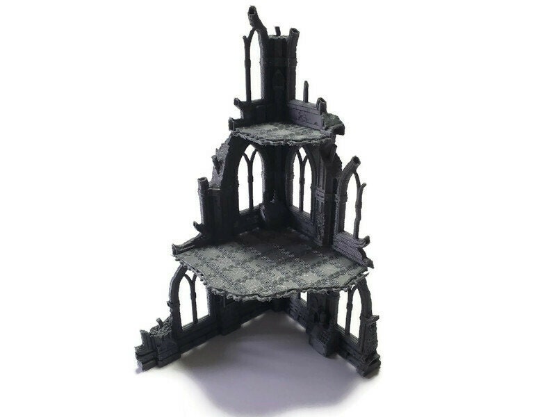 Miniature Three Story Sci-fi Gothic Ruins 3pc Set Building Grim Dark ...