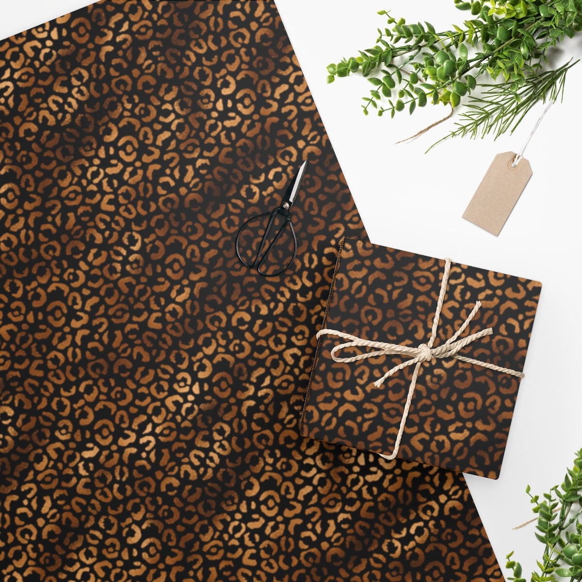 Aged Gold Leopard Print Wrapping Paper Gift Wrap Animal - Etsy