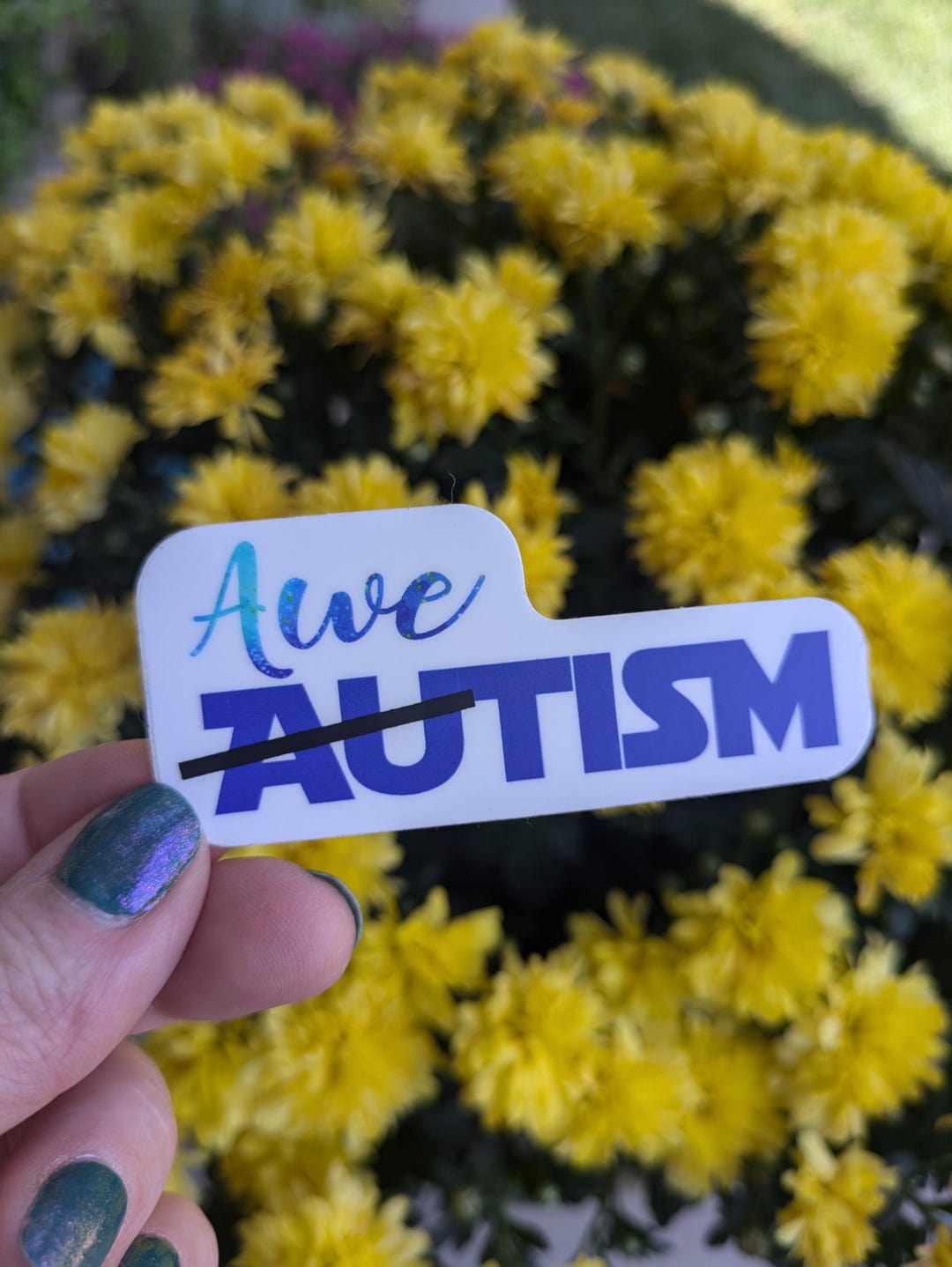 Awe-tism Autism Acceptance Sticker: Neurodiversity Pride, Waterproof ...