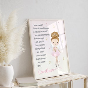 Personalized Name Girl Positive Affirmation Poster Daily Affirmations ...