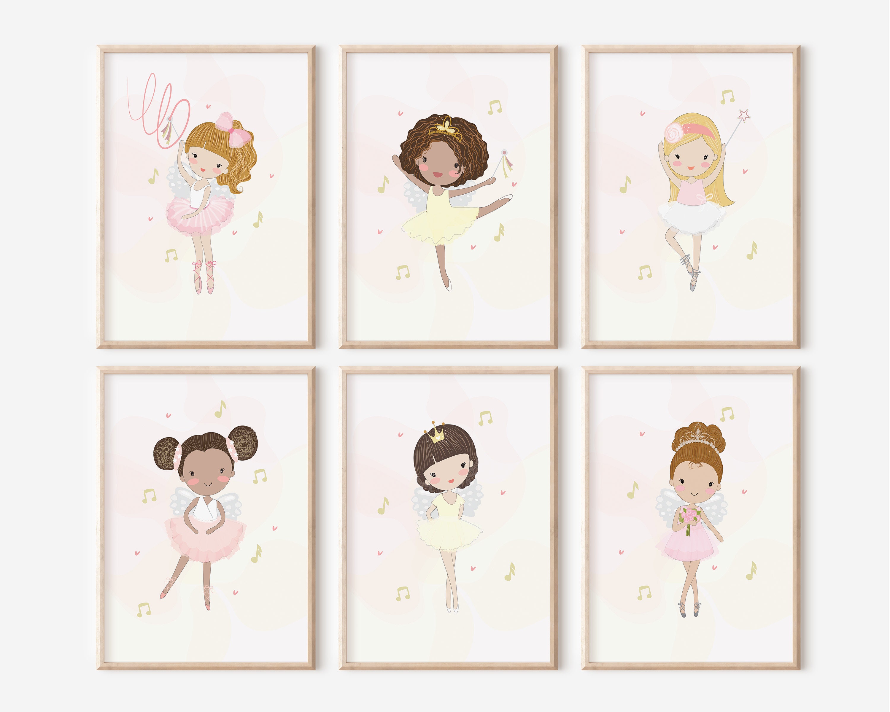 Set of 6 Wall Art Ballerina Posessweet Ballerinalittle - Etsy