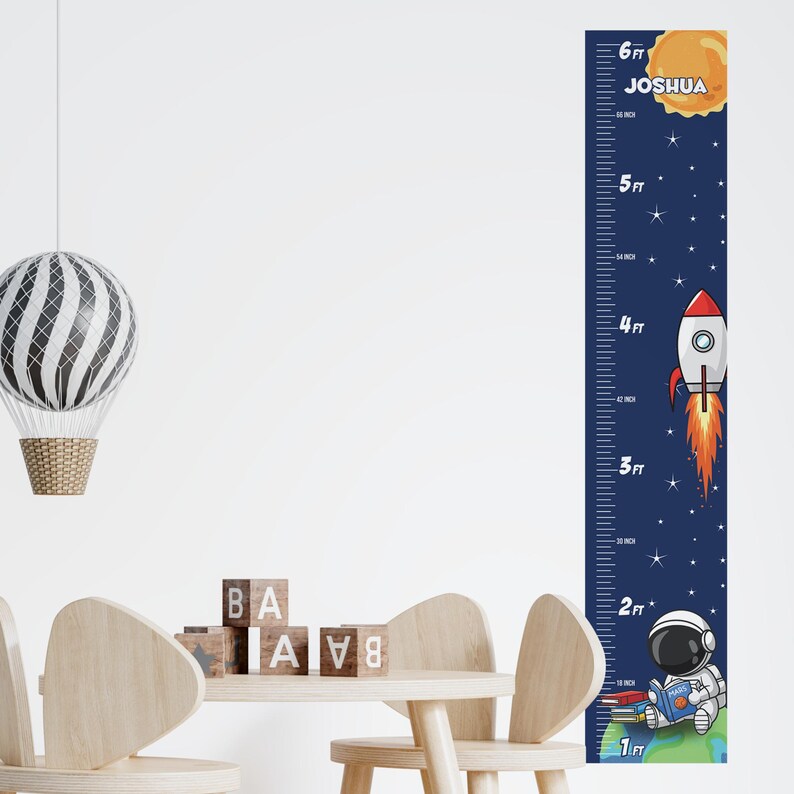Personalized Kid Growth Chart Wall Ruler Height Chart Measurement Kid ...