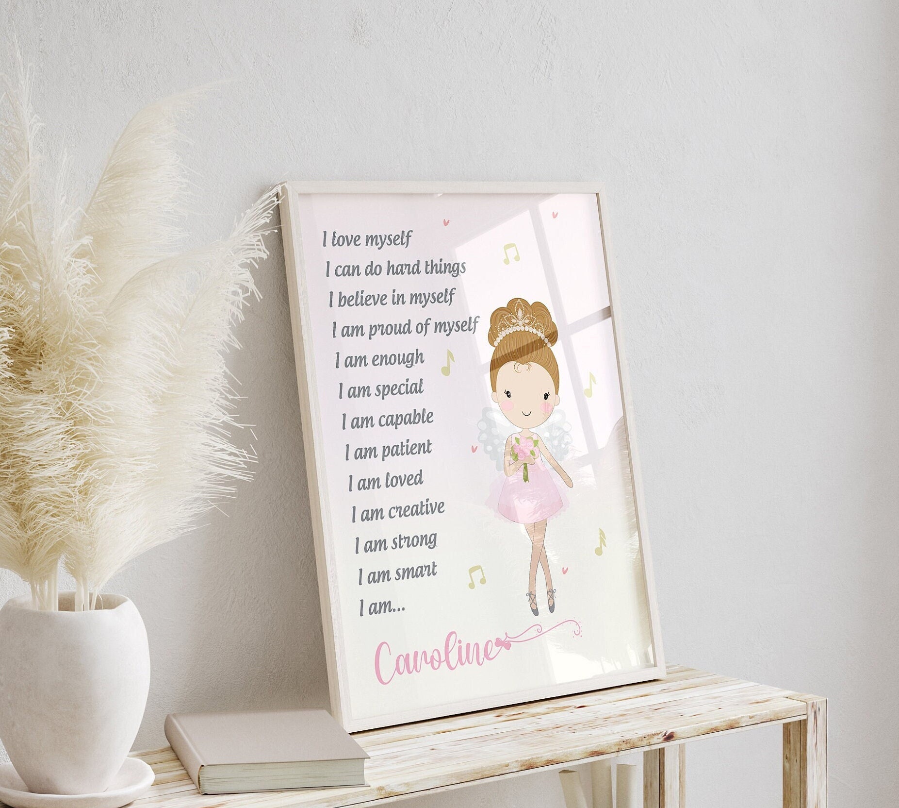 Personalized Name Girl Positive Affirmation Poster Daily Affirmations ...