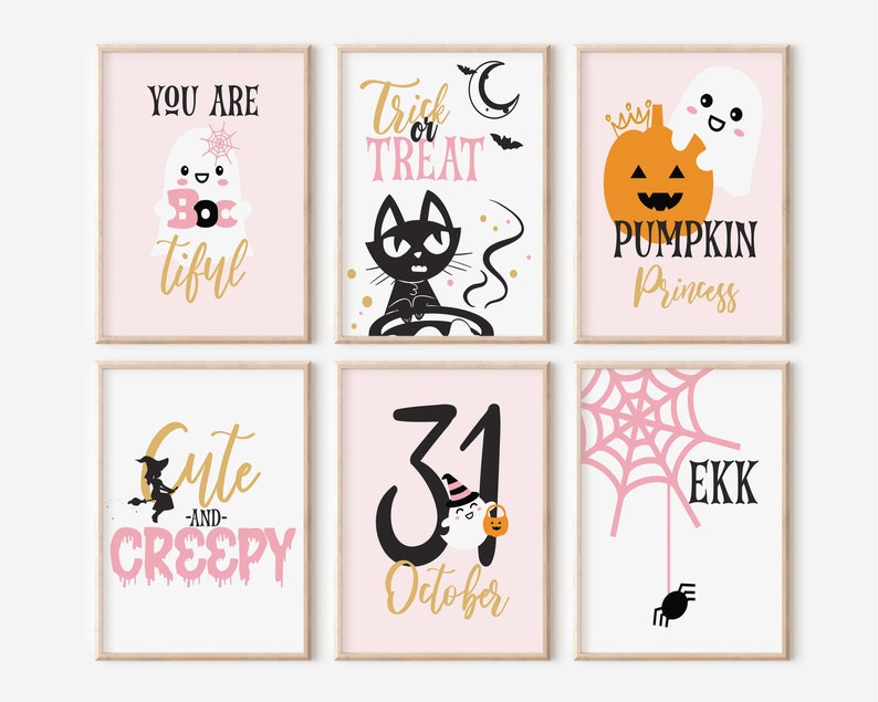 Halloween Printable Wall Art Halloween Gift for Her Pink - Etsy