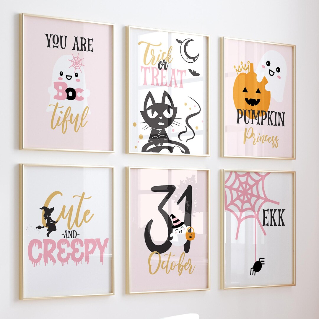 Halloween Printable Wall Art Halloween Gift for Her Pink Halloween ...