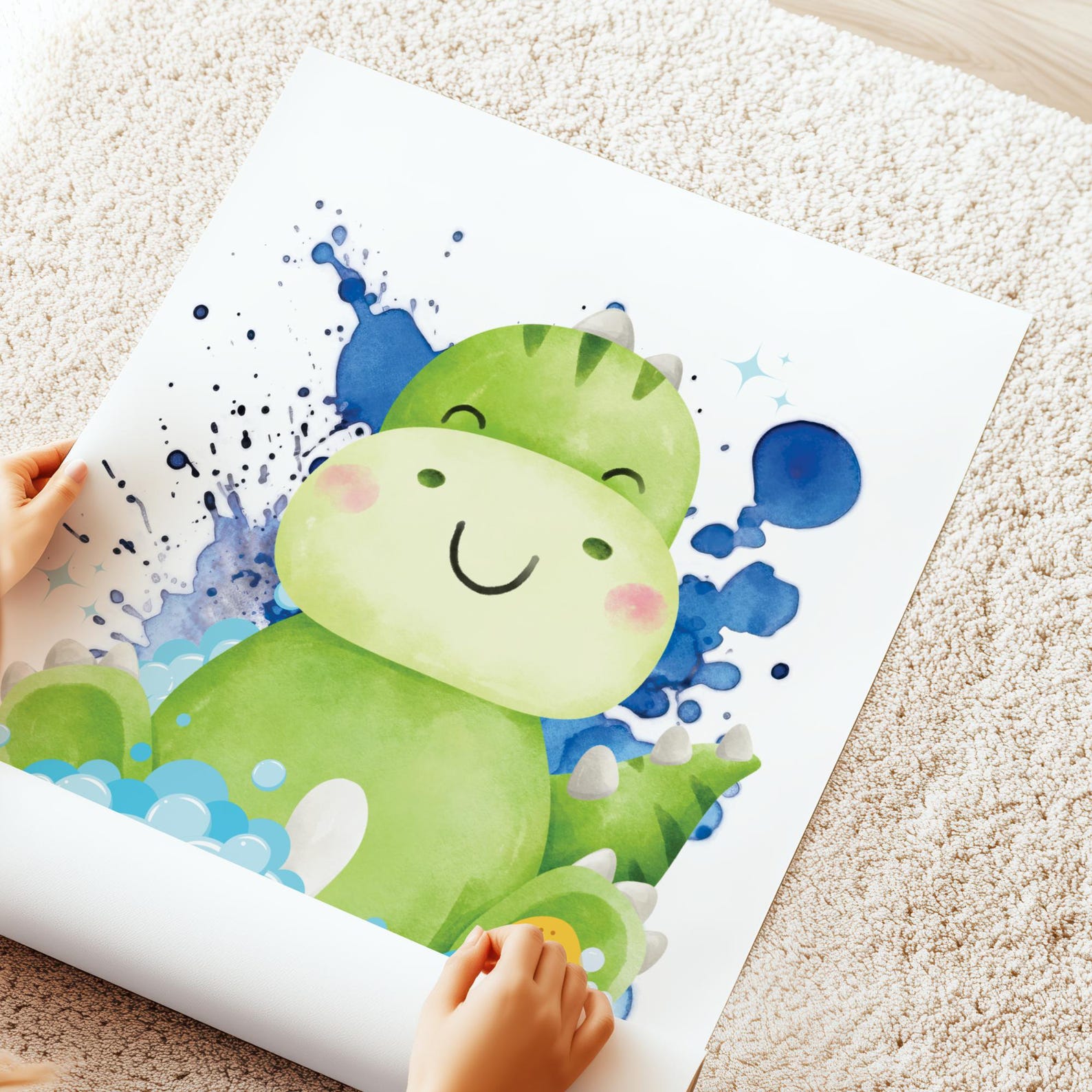 Dinosaur Bathroom Printable Boy Art Sign Wall Decor Bathroom Dinosaur ...