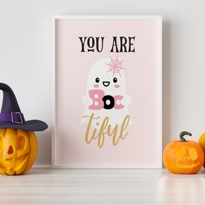 Halloween Printable Wall Art Halloween Gift for Her Pink Halloween ...