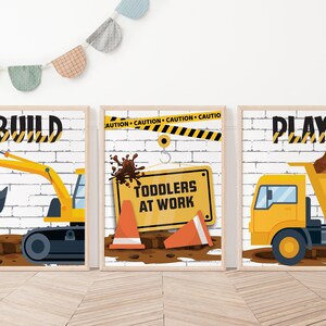 Printable Construction Wall Art Decor for Boys Construction Trucks ...