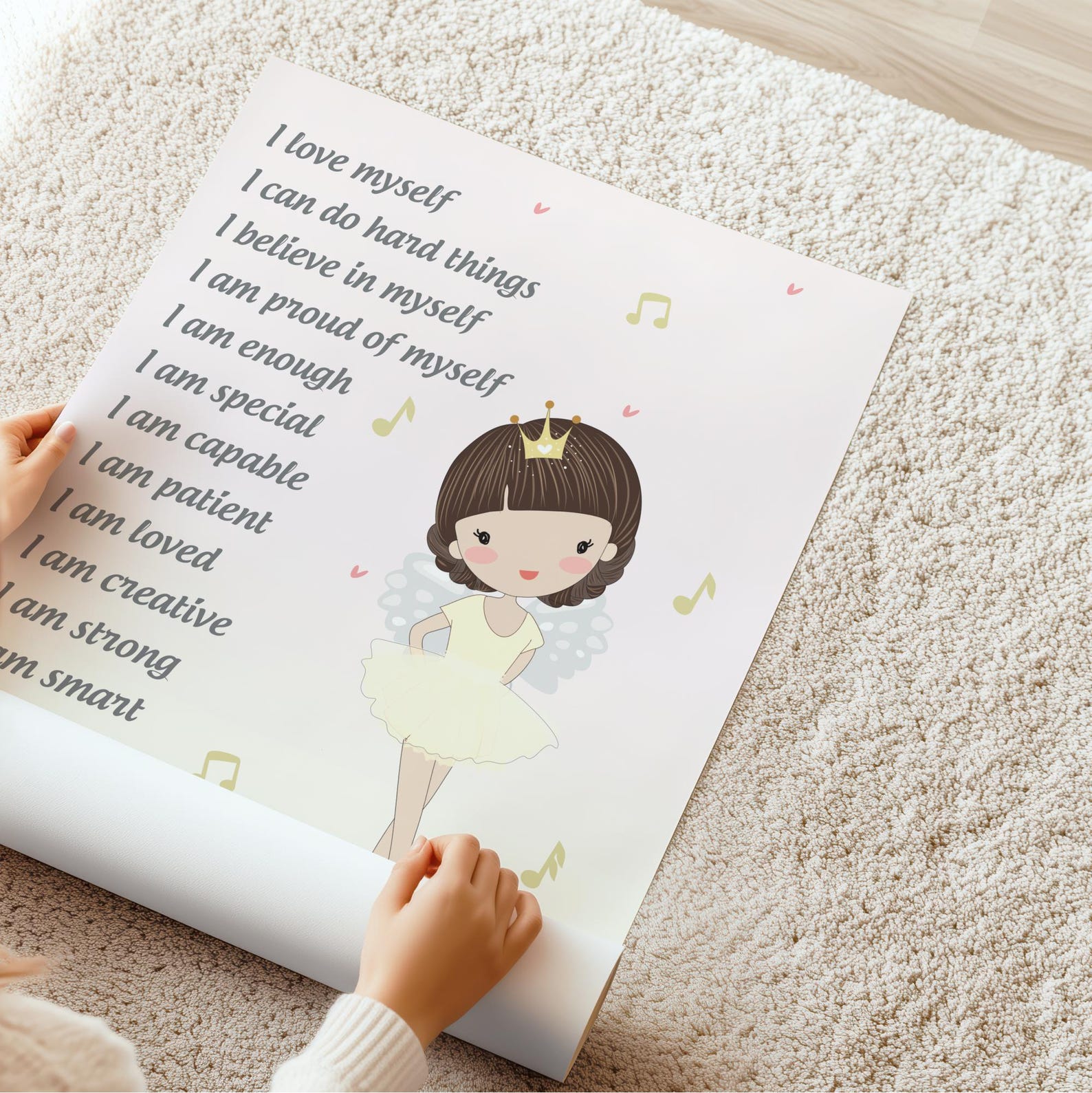 Personalized Name Girl Positive Affirmation Poster Daily Affirmations ...