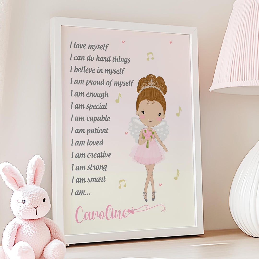 Personalized Name Girl Positive Affirmation Poster Daily Affirmations ...