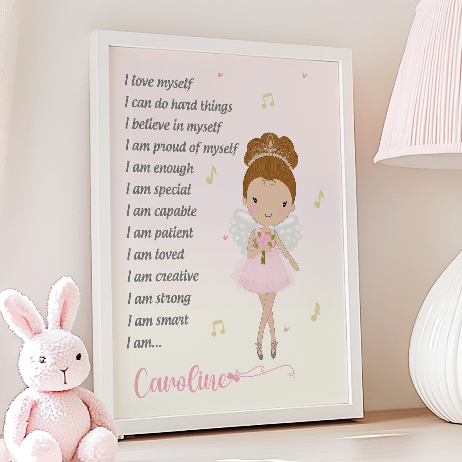 Personalized Name Girl Positive Affirmation Poster Daily Affirmations ...