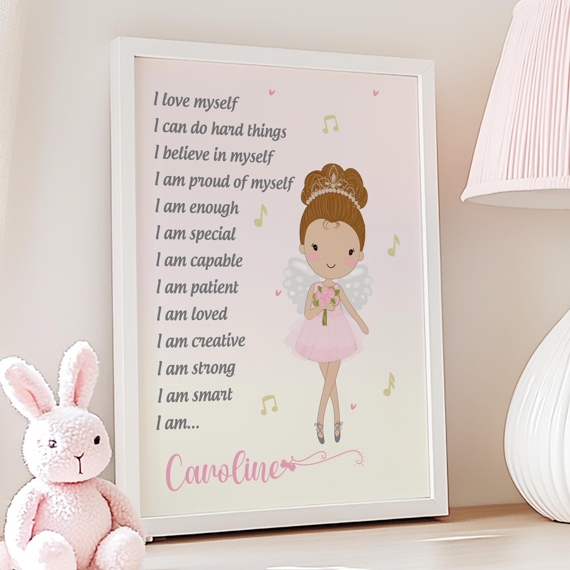 Personalized Name Girl Positive Affirmation Poster Daily Affirmations ...