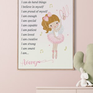 Personalized Name Girl Positive Affirmation Poster Daily Affirmations ...