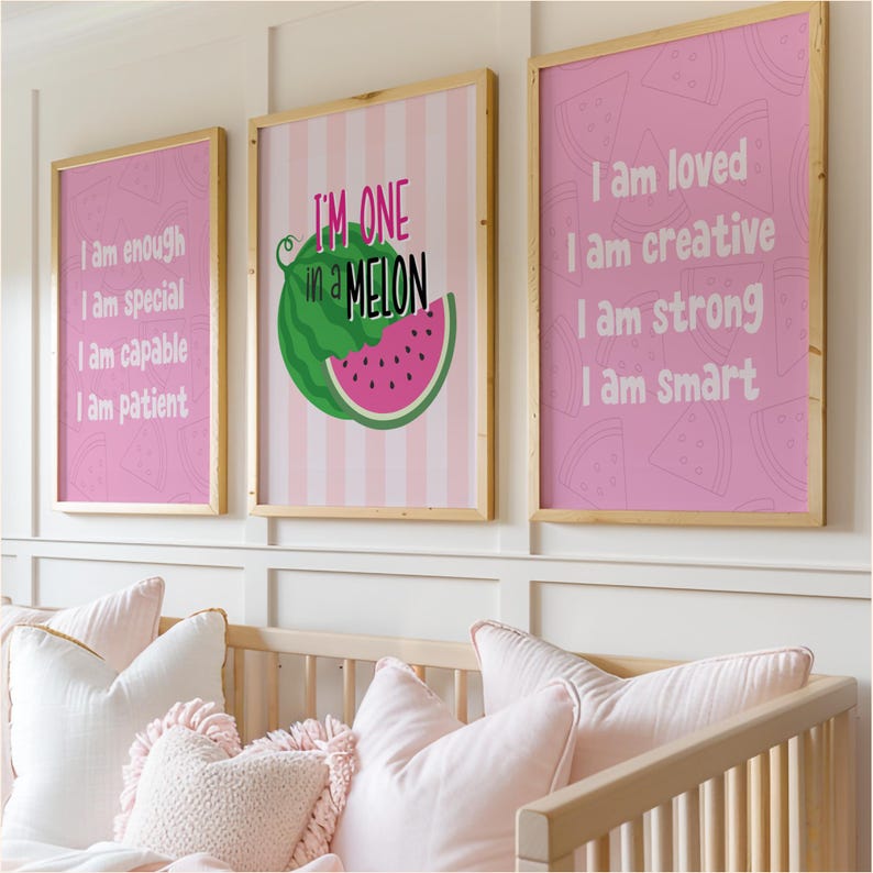 Watermelon Printable Wall Decor Illustration for Kids Room Cute Fruit ...