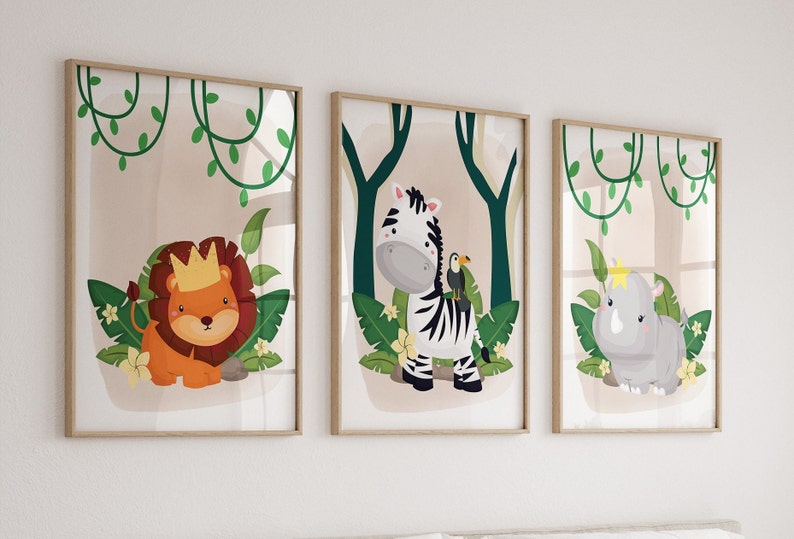Jungle Theme Nursery Decor,safari Nursery Decor Set, Wild One Prints ...