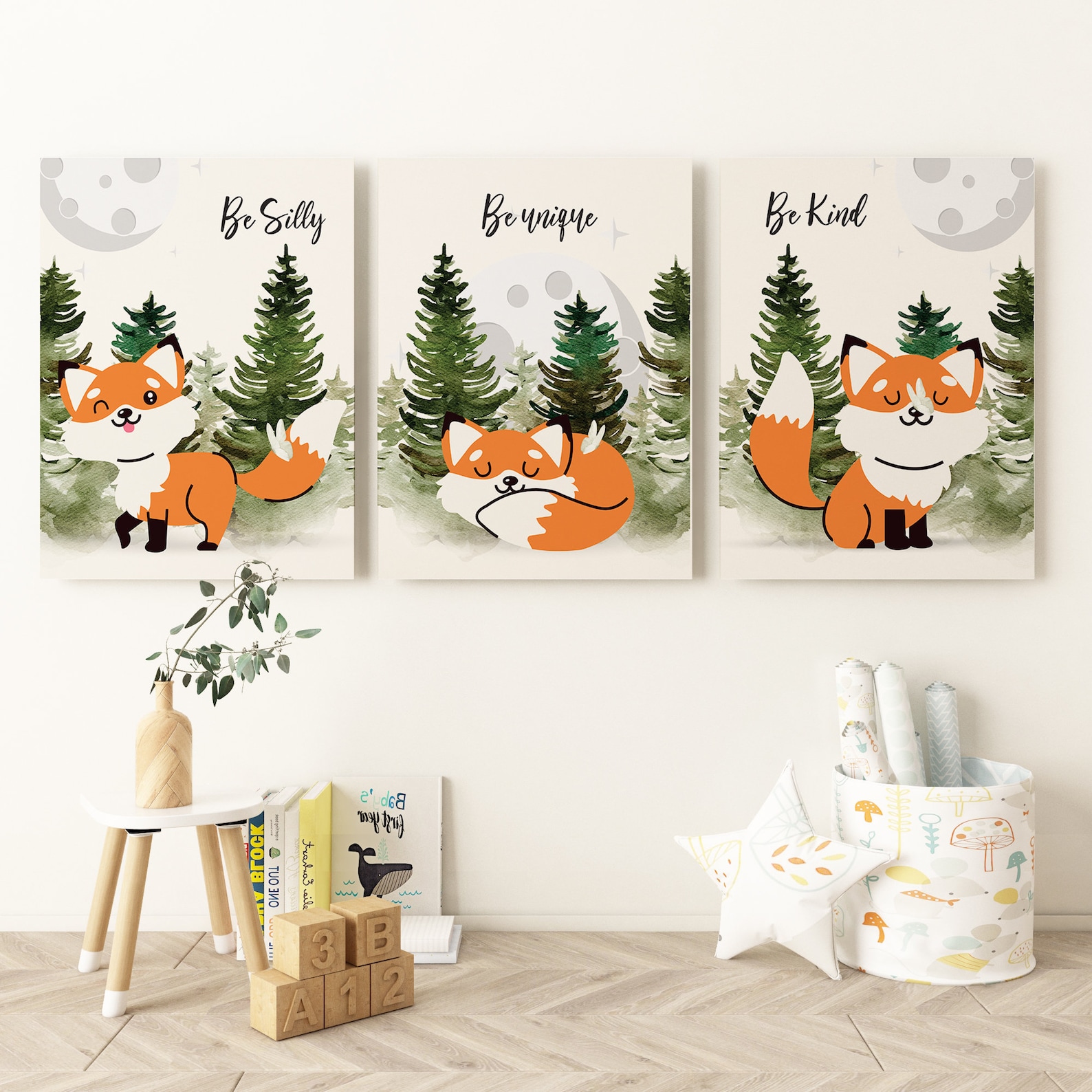 Fox Nursery Wall Art Fox Nursery Print Woodland Nursery Baby Fox Forest ...
