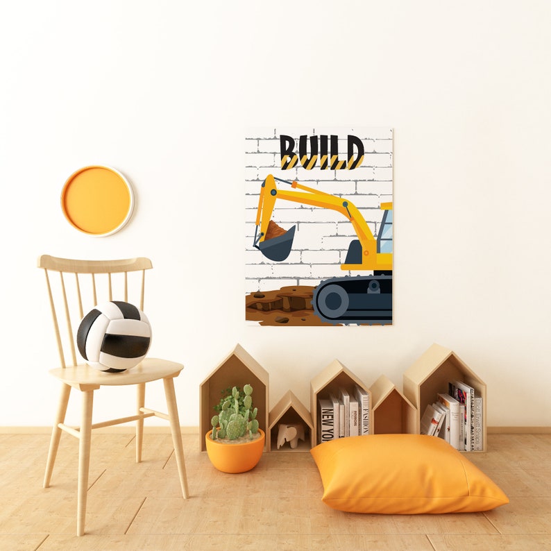 Printable Construction Wall Art Decor for Boys Construction Trucks ...