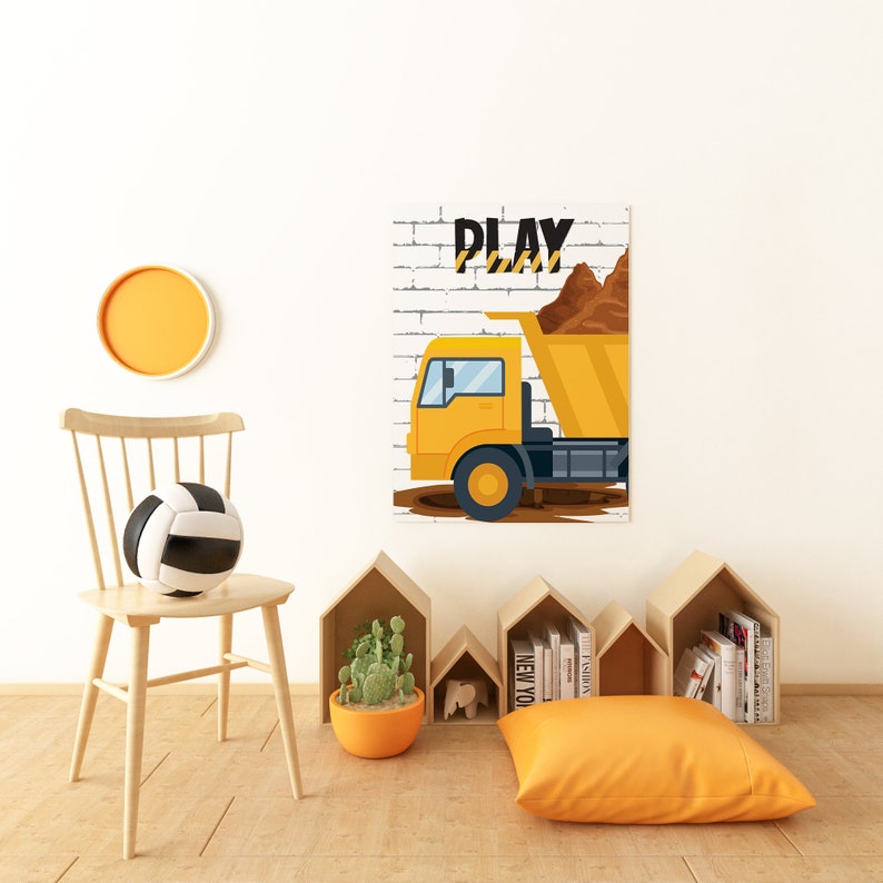 Printable Construction Wall Art Decor for Boys Construction Trucks ...