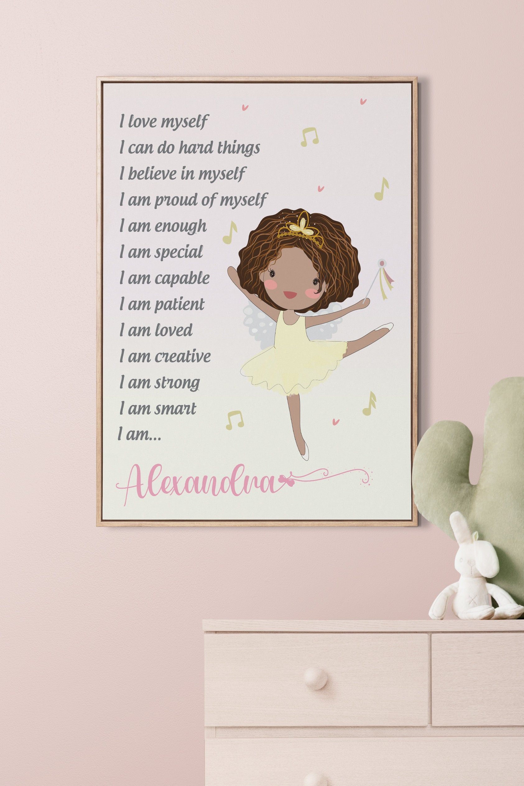 Personalized Name Girl Positive Affirmation Poster Daily Affirmations ...