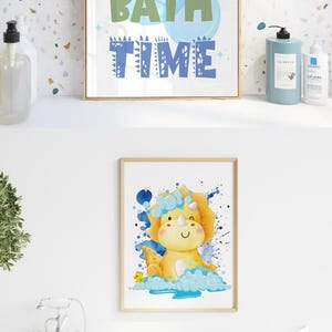 Dinosaur Bathroom Printable Boy Art Sign Wall Decor Bathroom Dinosaur ...