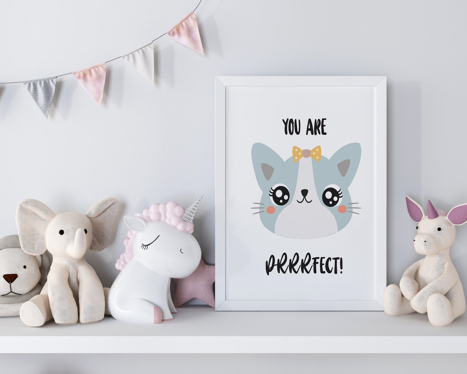 Cat Wall Art Minimalism Kids Motivational Wall Art Nursery Cat Lovers ...