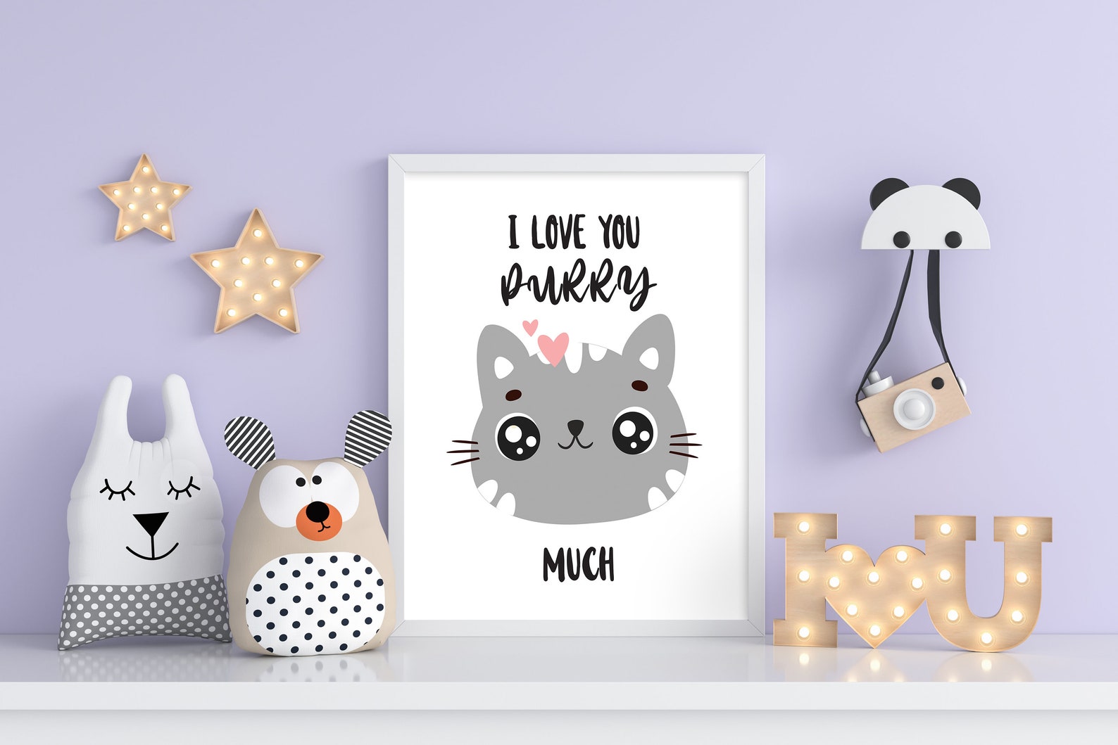 Cat Wall Art Minimalism Kids Motivational Wall Art Nursery Cat Lovers ...
