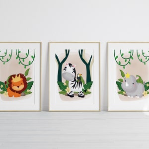 Jungle Theme Nursery Decor,safari Nursery Decor Set, Wild One Prints ...