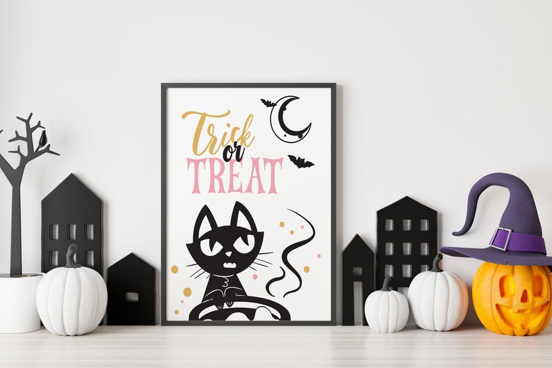 Halloween Printable Wall Art Halloween Gift for Her Pink - Etsy