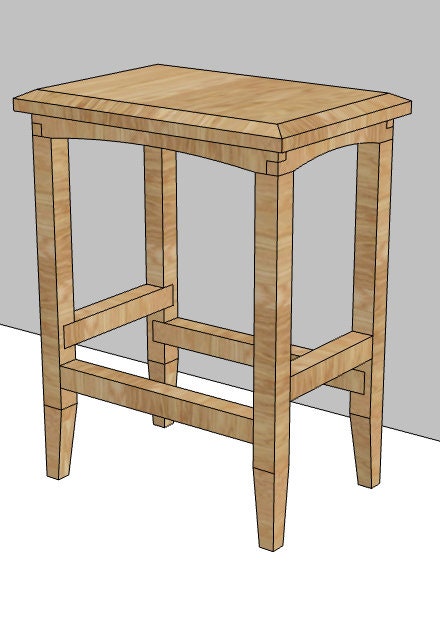 Wooden Stool - PDF Plans | DIY Stool Plans | Beginner Woodworking Plans ...