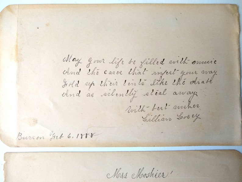 Three Handwritten Victorian Era Poems, Original Antique Written Rhyming ...