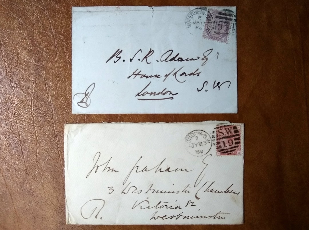2 Antique Great Britain Envelopes, 1886 Envelope House of Lords London ...
