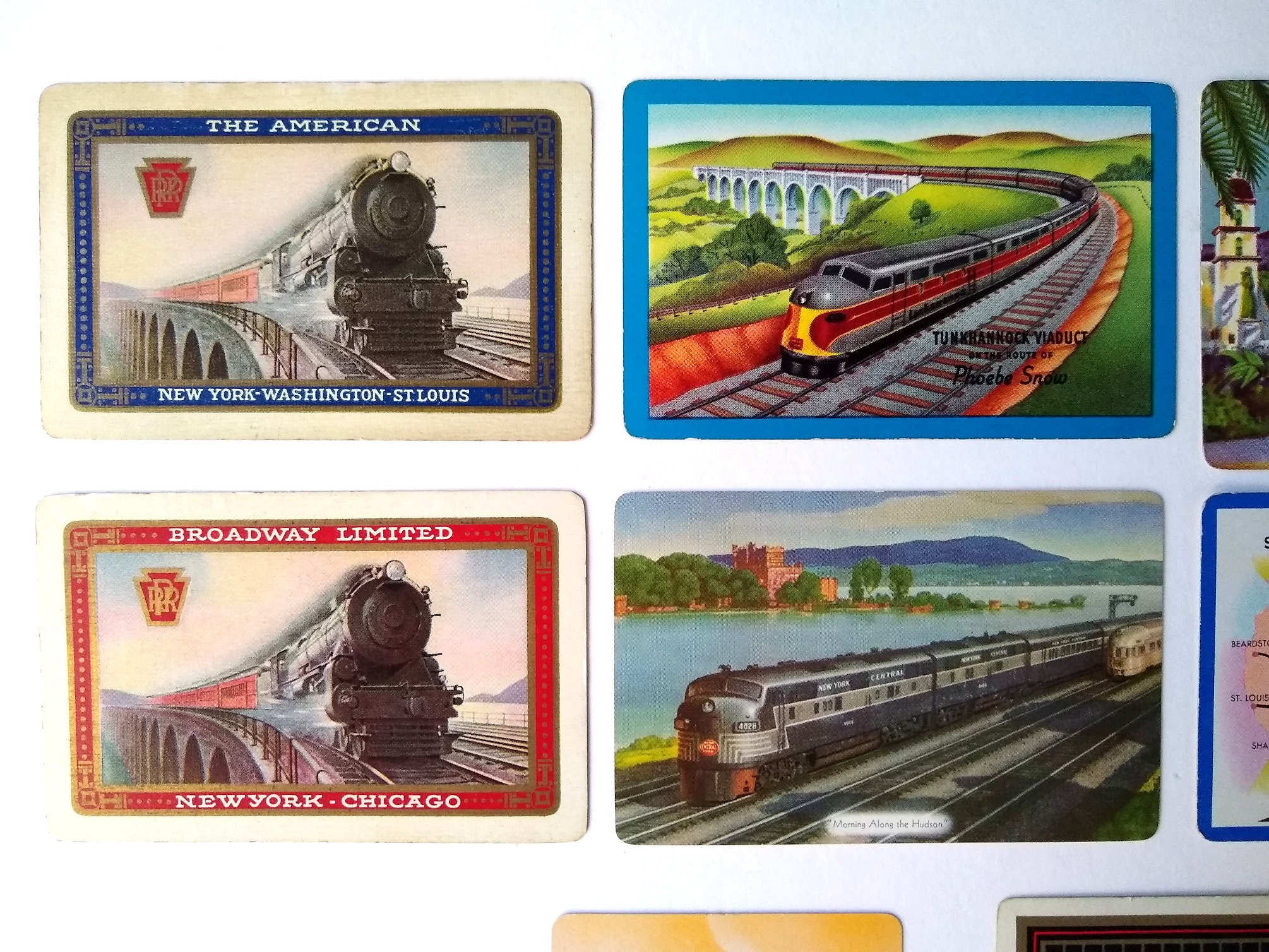 11 Railroad Playing Cards From Different Railway Systems, Set of Rare ...