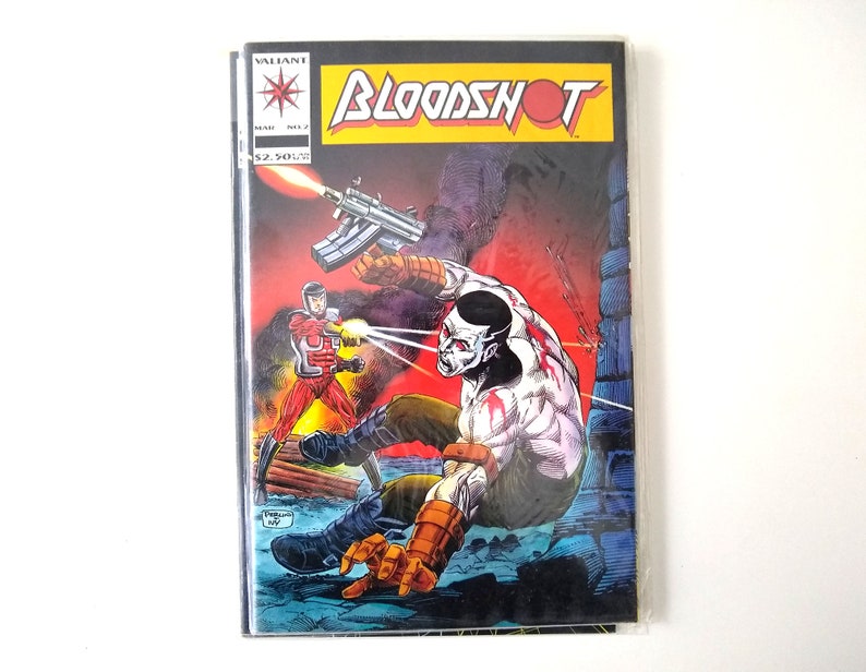 Comic Book Set Valiant Bloodshot No. 1 and No. 2, Valiant X-O Manowar ...