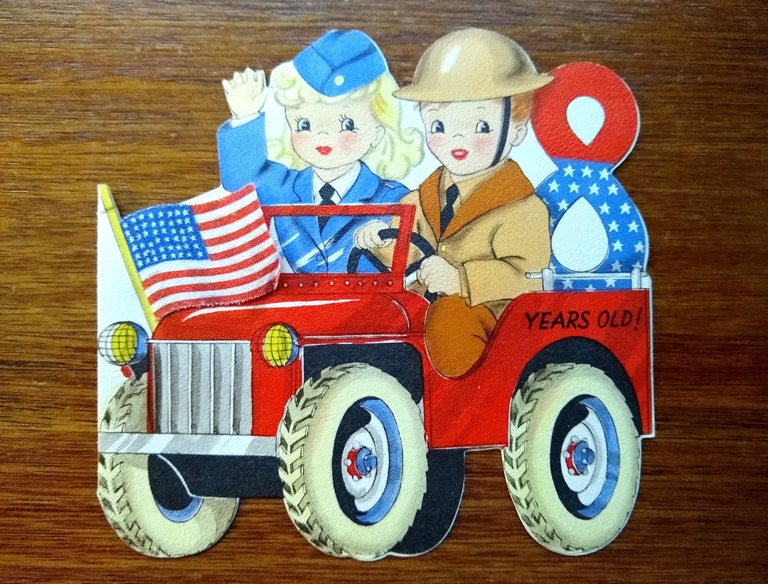 Rare Unused 1942 8-year-old's WWII Patriotic Birthday Card by Hall ...