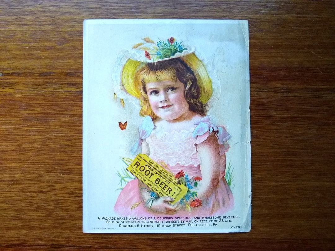 Antique Circa 1890 Hires Root Beer Trade Card, Hires' Improved Root ...