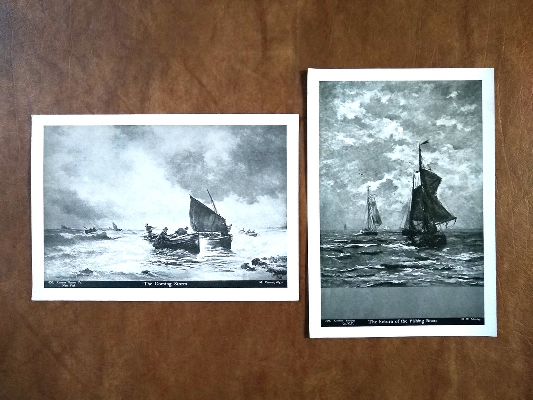 2 Antique Cosmos Pictures Co N.Y. Ocean Prints - the Coming Storm and ...