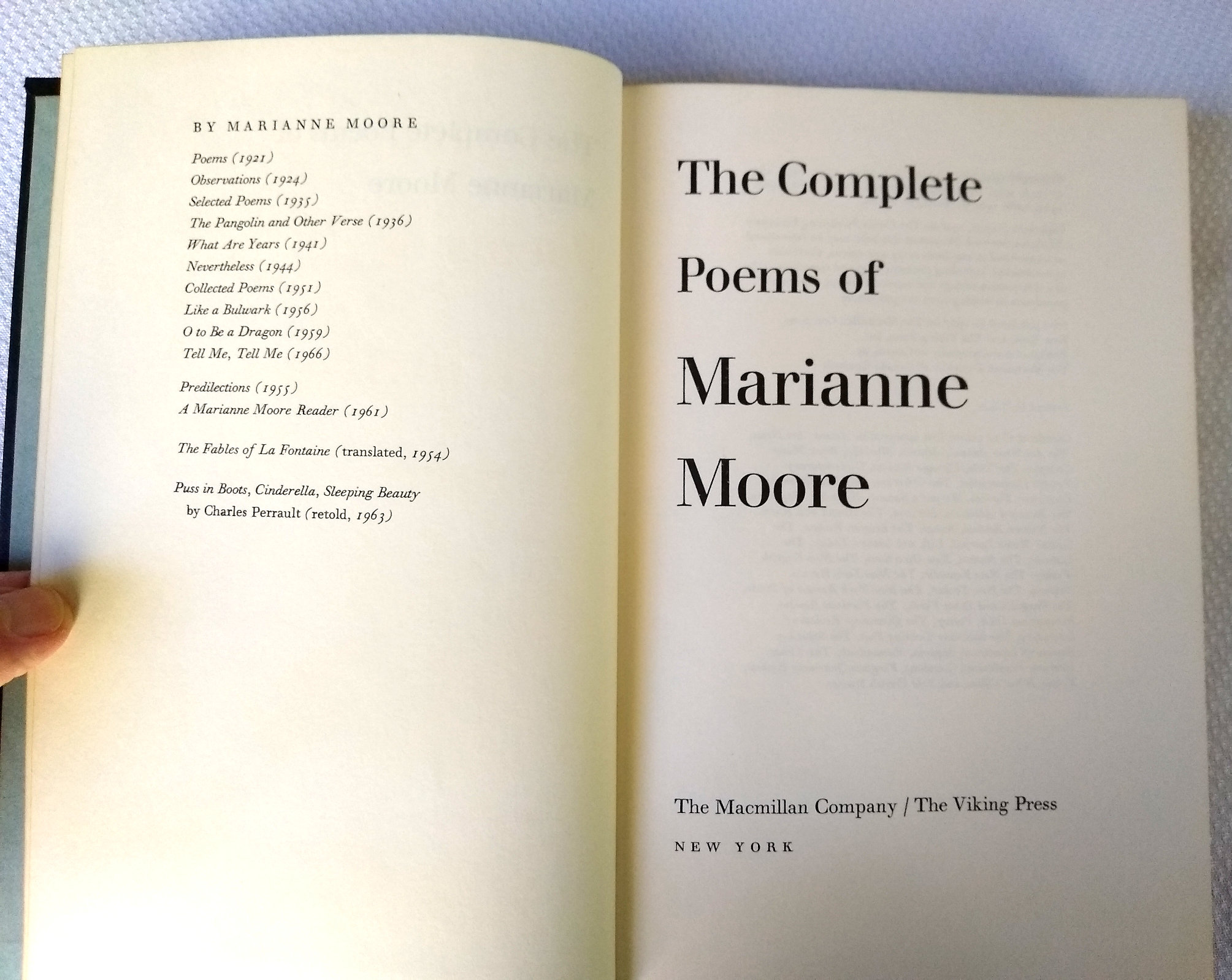 The Complete Poems by Marianne Moore 1967 Book Published by the ...