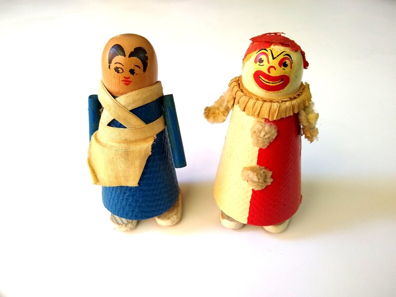 1930s Set Wilson Ramp Walkers Wood Clown Walker Old Rustic - Etsy