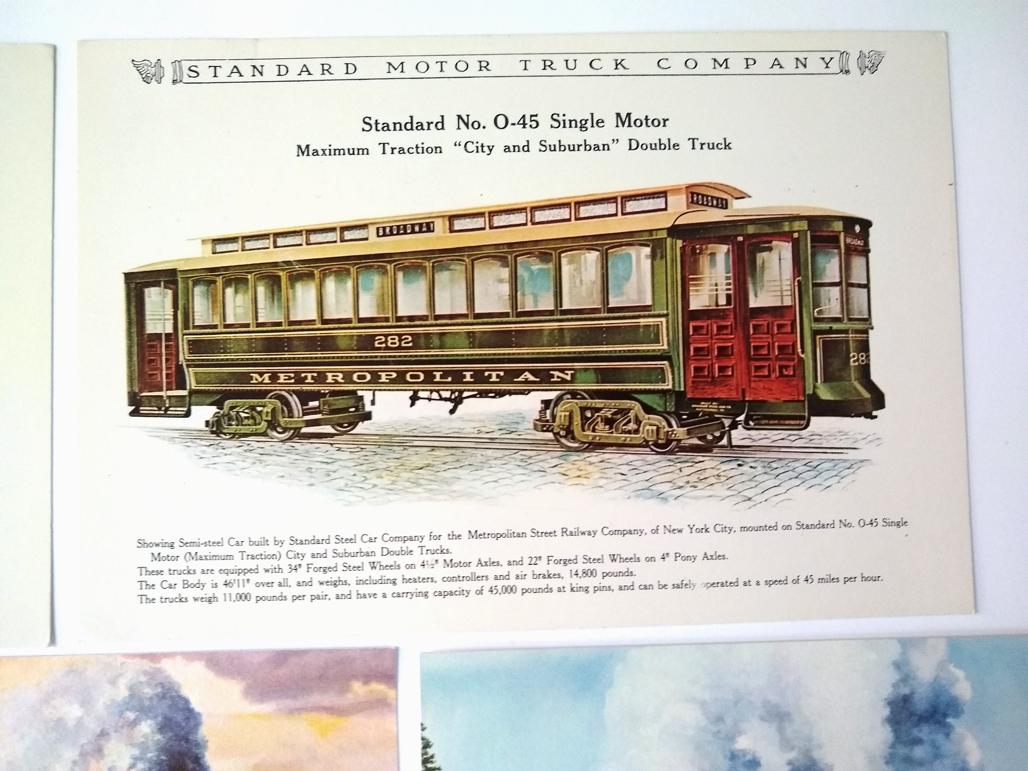 Set of Vintage Train Prints, 2 1950s Standard Motor Truck Company ...