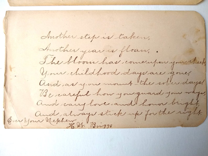 Three Handwritten Victorian Era Poems, Original Antique Written Rhyming ...